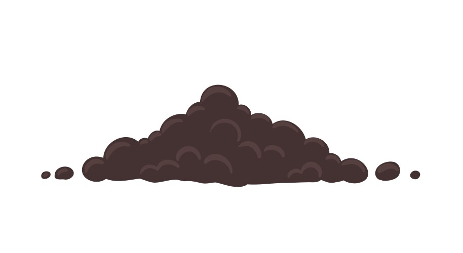 Soil pile dirt mud or compost mound Royalty Free Vector