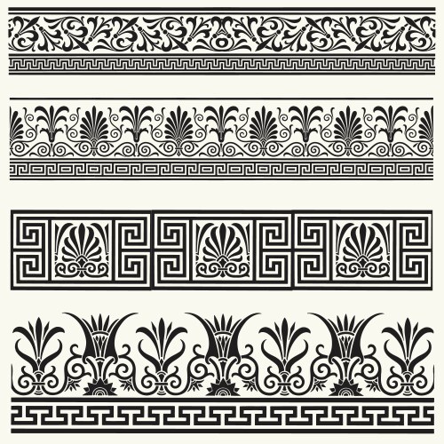 Old border designs set Royalty Free Vector Image
