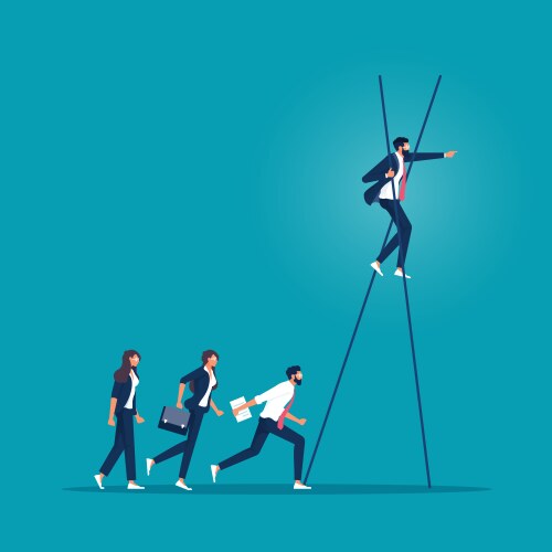 Leader is climbing career ladder concept business Vector Image