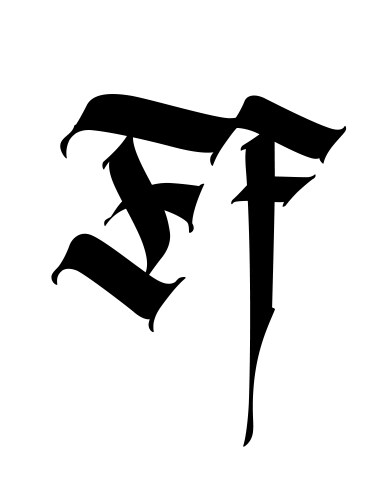 Gothic 'F' Letter Monogram Royalty Free Vector Image