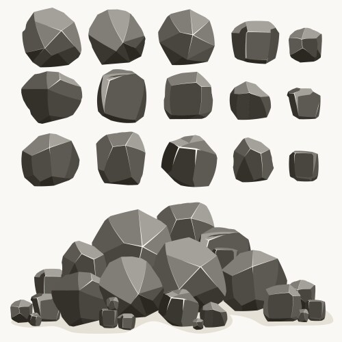 Rock stone set Royalty Free Vector Image - VectorStock