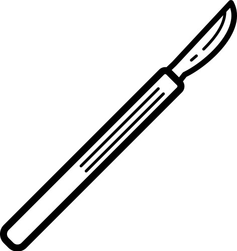 Medical scalpel solid icon surgery knife Vector Image
