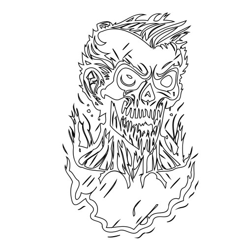 Zombie outline sketch Royalty Free Vector Image