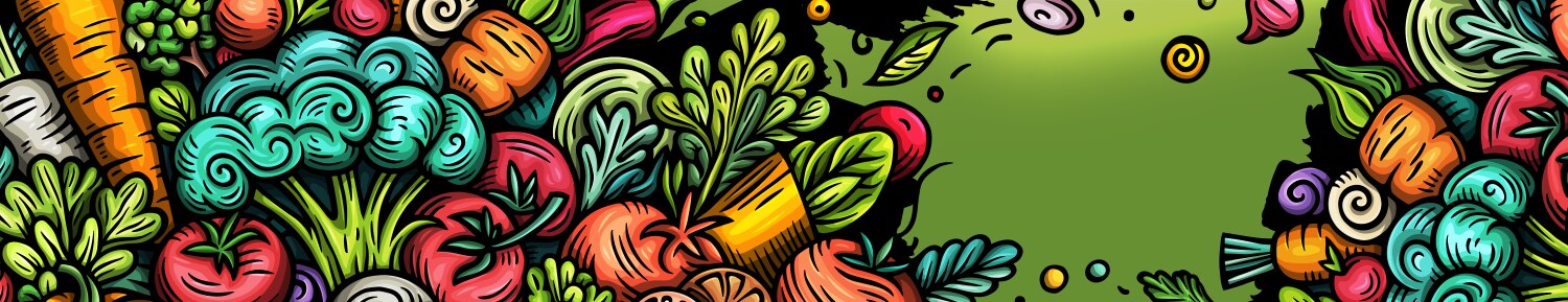 Cartoon doodle vegetables banner background Vector Image