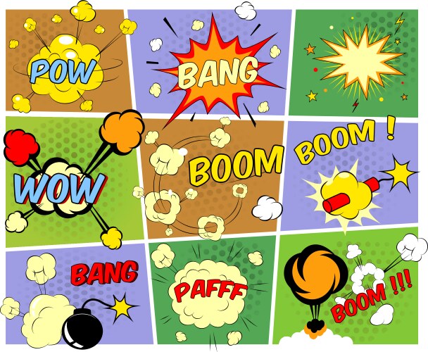 Comic Pow Explosion Speech Bubble Royalty Free Vector Vectorstock