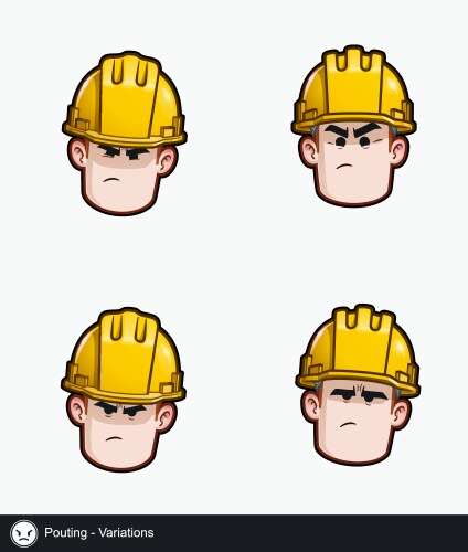 Construction worker - expressions negative Vector Image