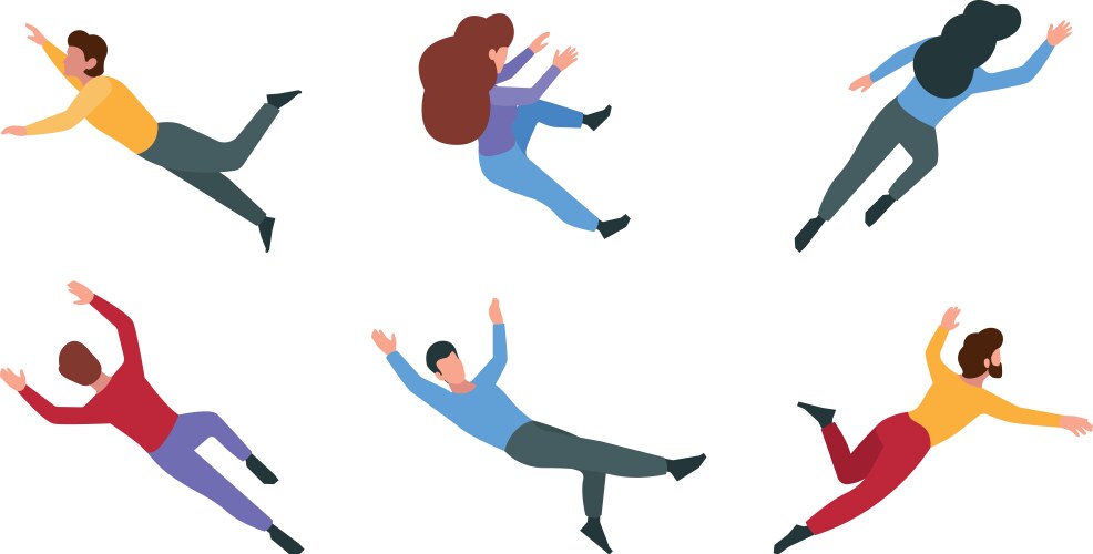 Flying person Royalty Free Vector Image - VectorStock