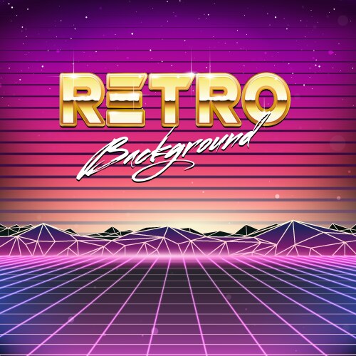 80s retro sci-fi background Royalty Free Vector Image