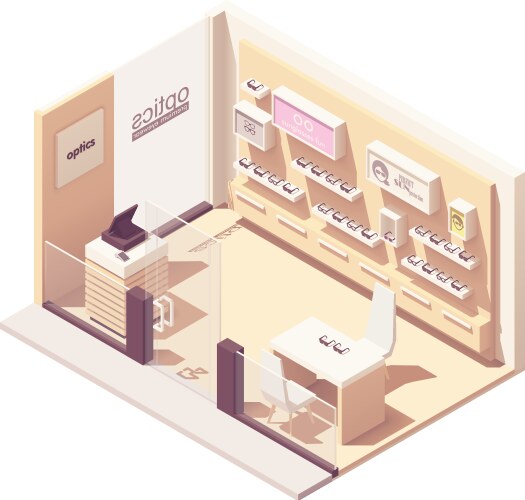 Isometric jewelry store Royalty Free Vector Image