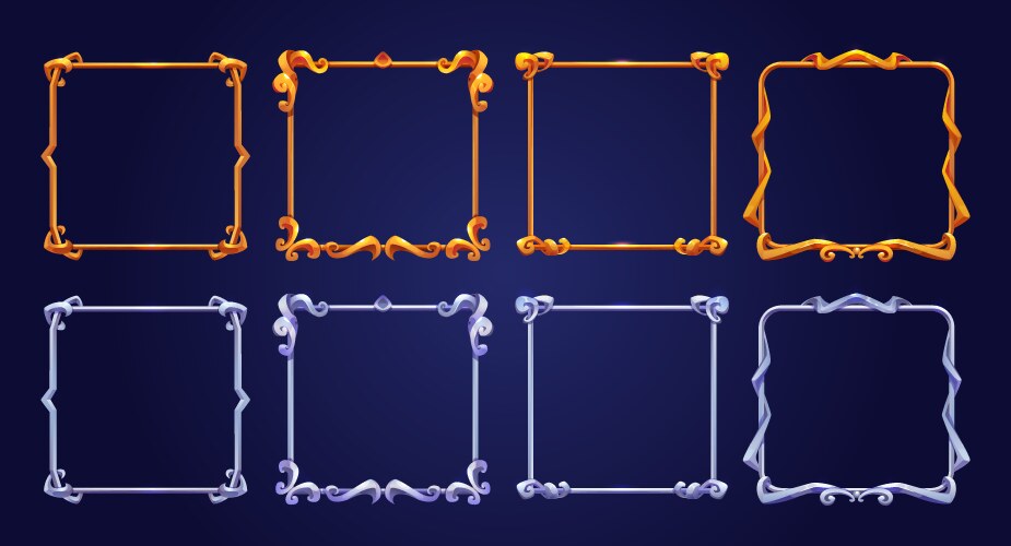 Set of mystical corners and frames borders magic Vector Image
