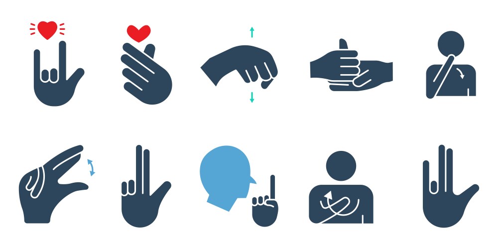 Thank you sign language icon Royalty Free Vector Image