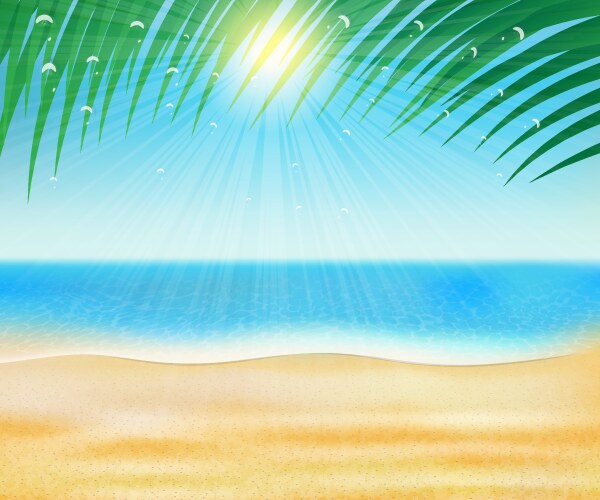 Sea palm trees coconut Royalty Free Vector Image