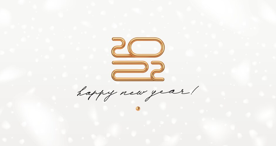 2022 new year logo with golden paint brushstroke Vector Image