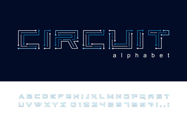 Fine digital font Royalty Free Vector Image - VectorStock