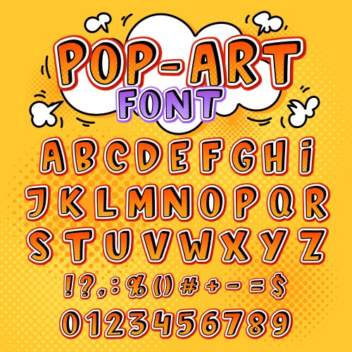 Comic font set Royalty Free Vector Image - VectorStock