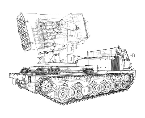 Military track missile system Royalty Free Vector Image