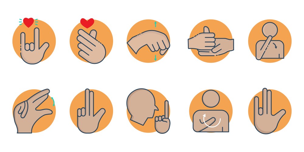 Thank you sign language icon Royalty Free Vector Image