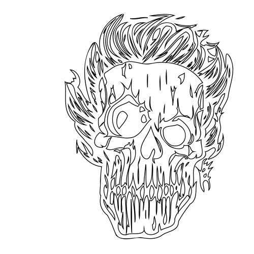 Zombie outline sketch Royalty Free Vector Image