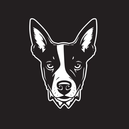 Basenji - black and white Royalty Free Vector Image