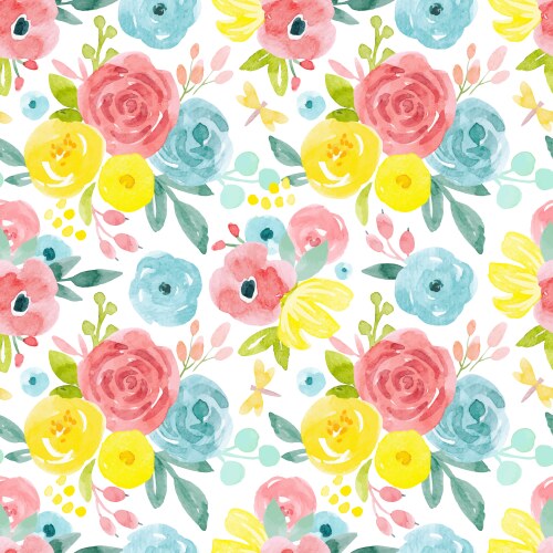 Watercolor abstract floral pattern Royalty Free Vector Image