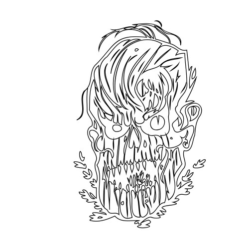 Zombie outline sketch Royalty Free Vector Image
