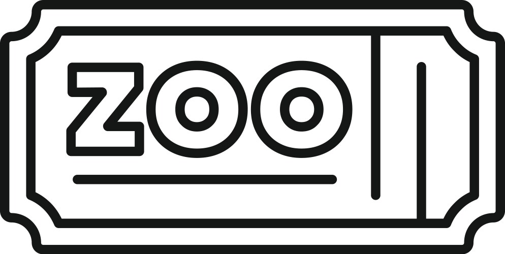 Zoo ticket admit one showing entry cost Royalty Free Vector