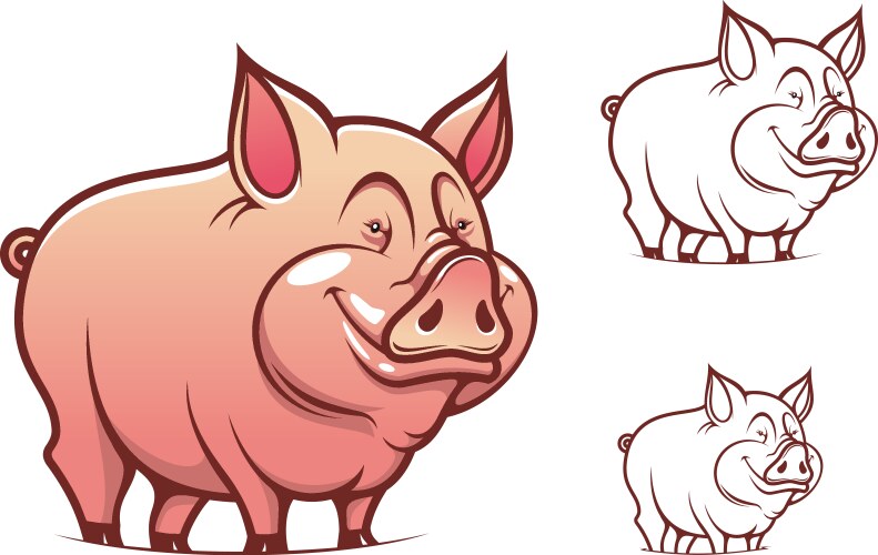Cute Cartoon Pig Vector Images (over 27,000)