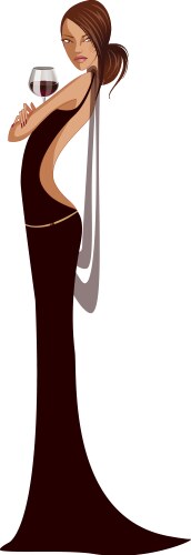 Cocktail lady Royalty Free Vector Image - VectorStock