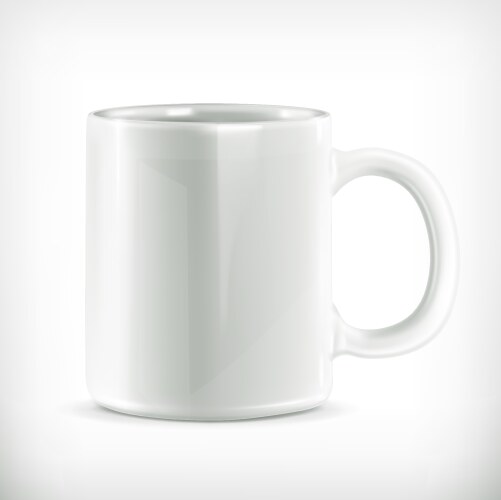 White mug flat style front Royalty Free Vector Image