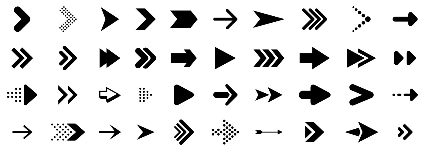 Arrows arrow icons symbols cursor sign Royalty Free Vector