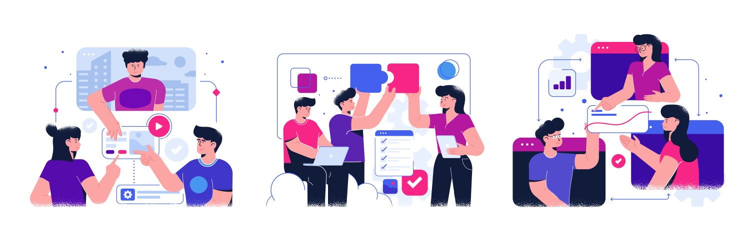 Flat modern design of wesite template - meet our Vector Image