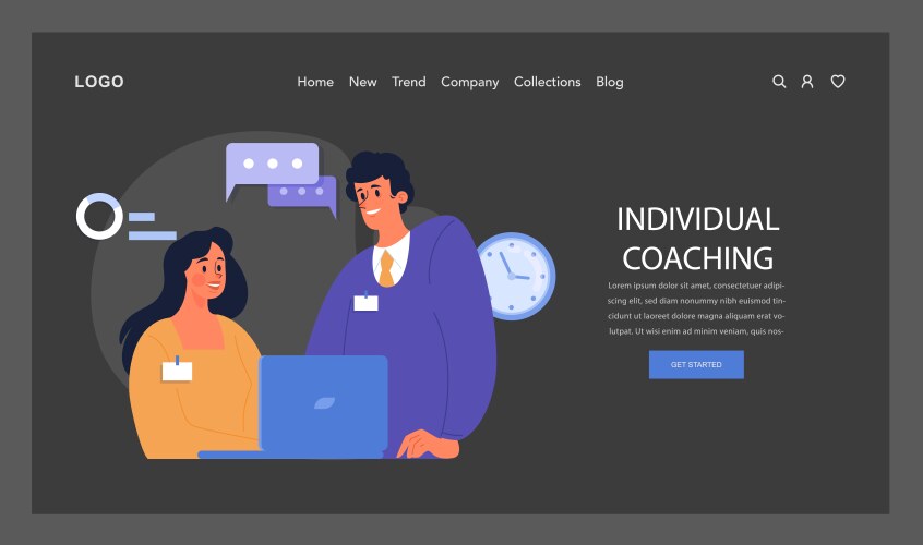 Professional coach guiding a dedicated learner Vector Image