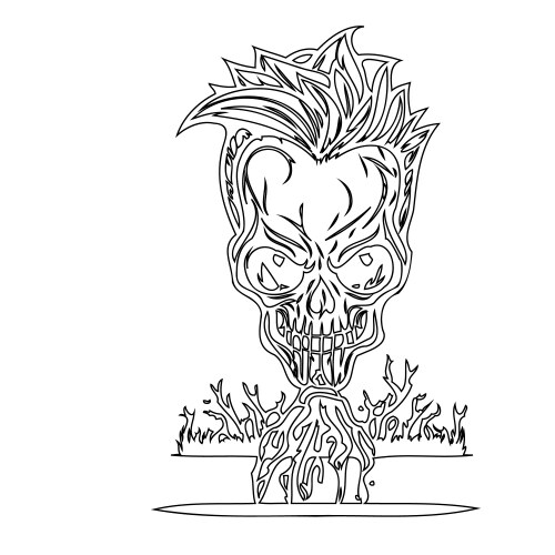 Zombie outline sketch Royalty Free Vector Image