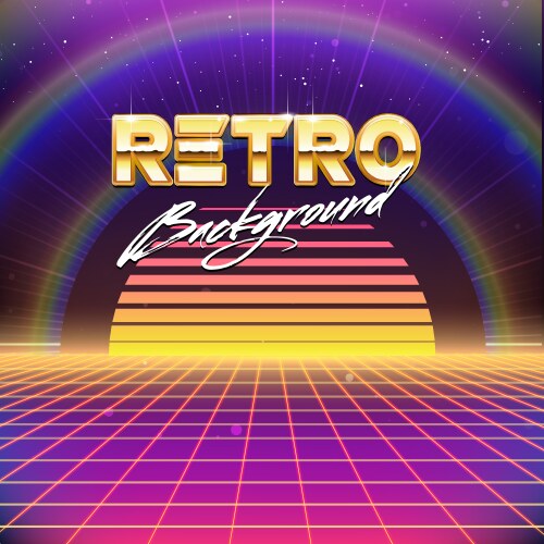 80s retro sci-fi background Royalty Free Vector Image