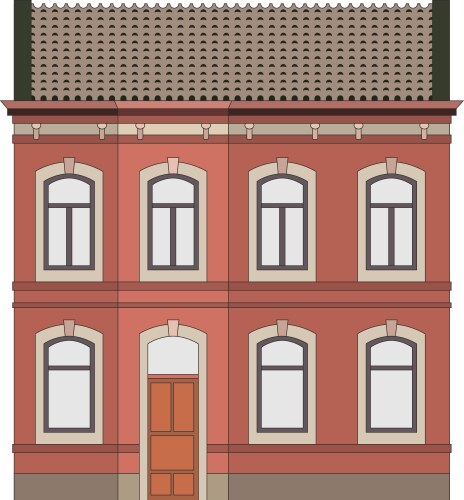 Cartoon classic flat colorful building facade Vector Image
