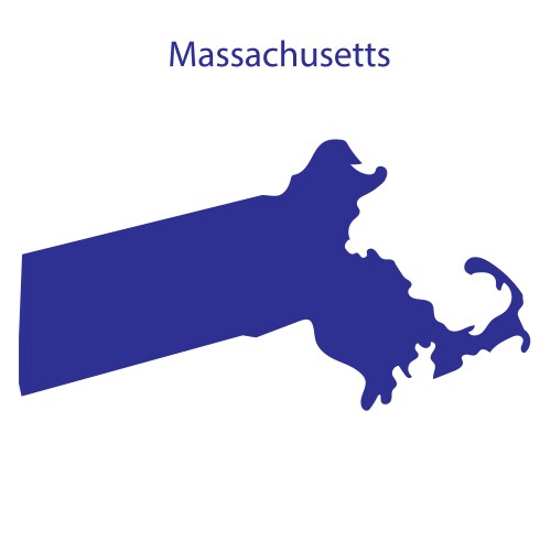 Map of the us state massachusetts Royalty Free Vector Image