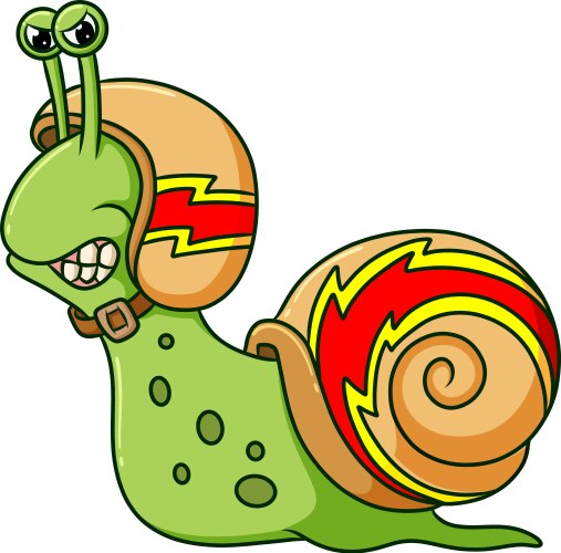 Cute cheerful snail character cartoon isolated Vector Image