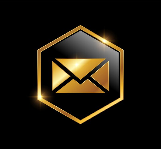 Golden paper document logo icon Royalty Free Vector Image