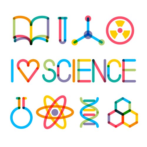 Laboratory symbols science and chemistry icons Vector Image