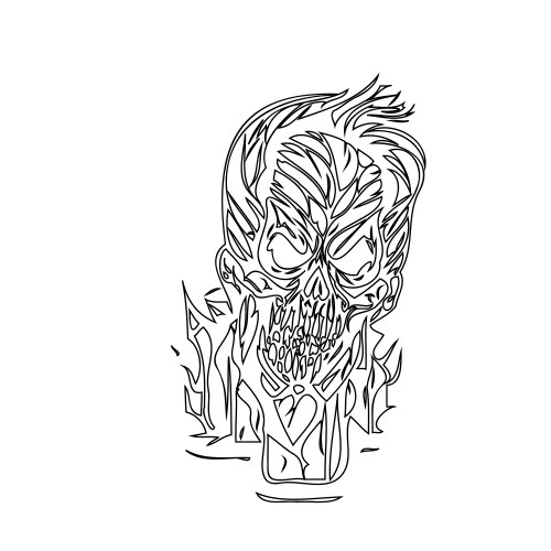 Zombie outline sketch Royalty Free Vector Image