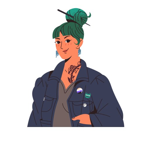 Avatar of happy handsome guy with curly hair Vector Image