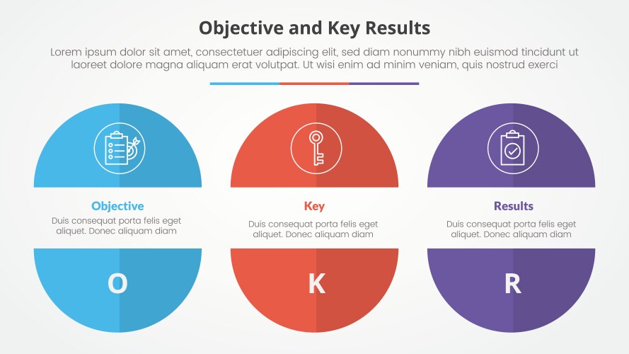 Okr objectives and key results framework Vector Image