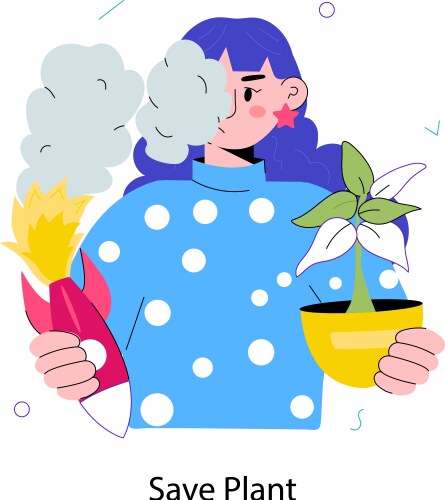 Save plant Royalty Free Vector Image - VectorStock