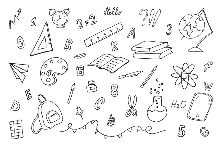 0087 hand drawn flowers doodle Royalty Free Vector Image