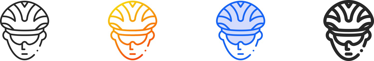 Cyclist iconthin linear gradient blue stroke Vector Image