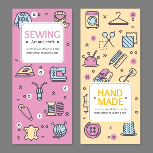 Sewing classes poster flyer Royalty Free Vector Image