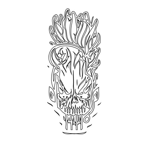 Zombie outline sketch Royalty Free Vector Image