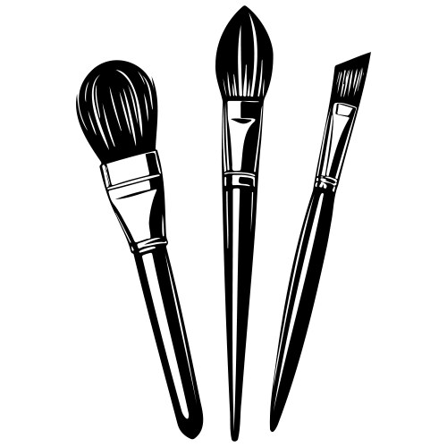 Cartoon paint brush drawing outline line Vector Image