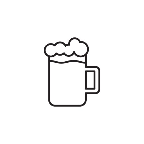 Cold beer icon in flat style alcohol drink Vector Image