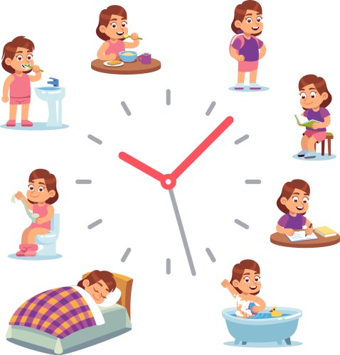Daily routine Royalty Free Vector Image - VectorStock